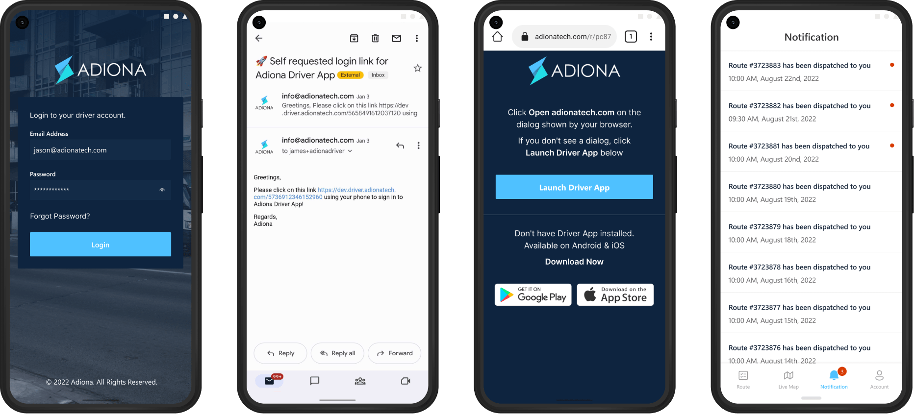 Adiona Case Study | Mobile app for last-mile delivery drivers